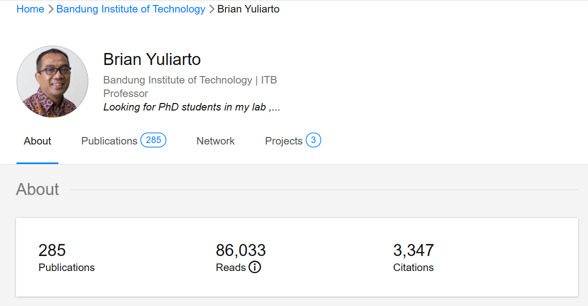 Mengenal Brian Yuliarto, Dosen ITB Peringkat 18 'Indonesia Top 10.000 ...